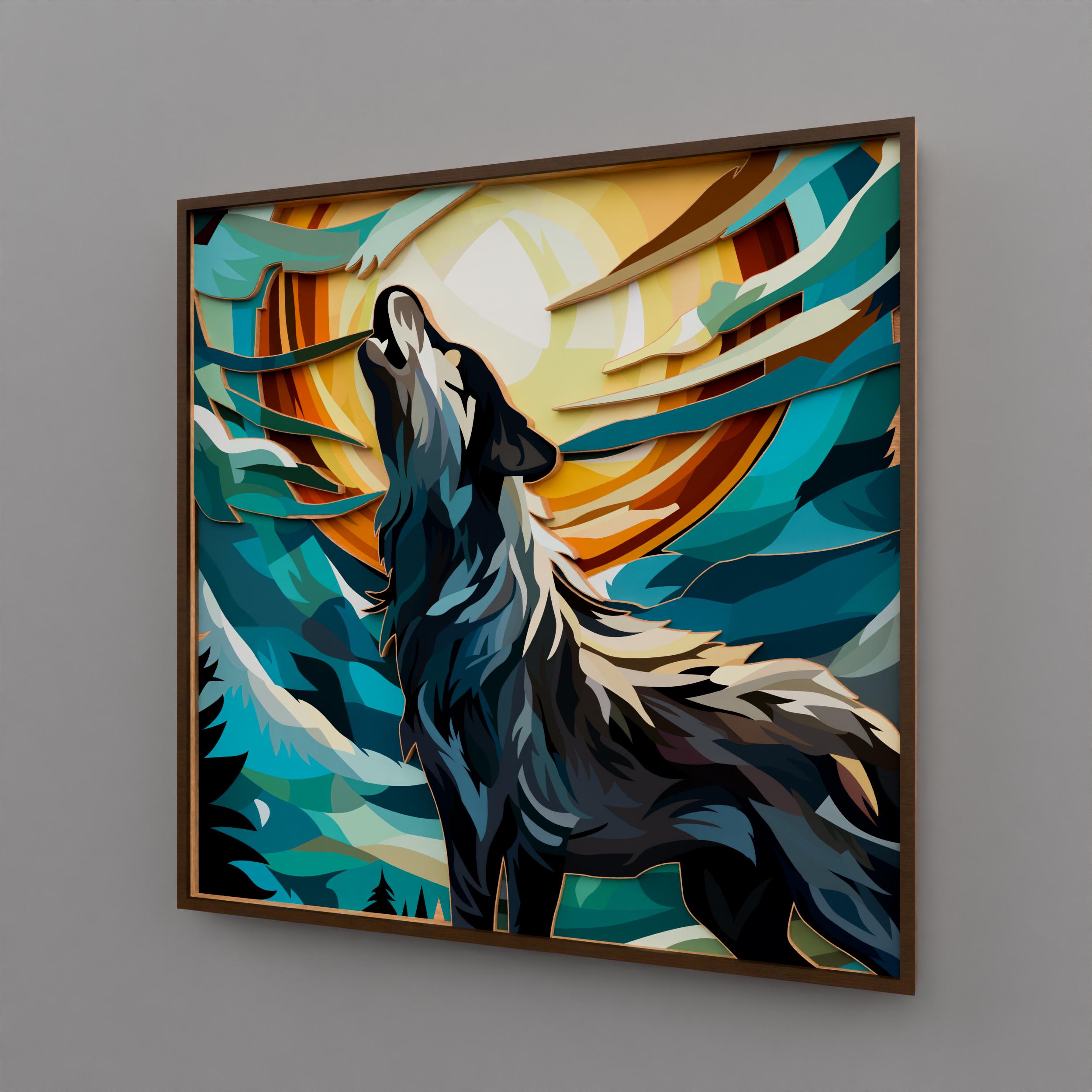 Wolf Multilayer SVG Laser Cut File – Howling Wolf Forest Scene Shadow ...