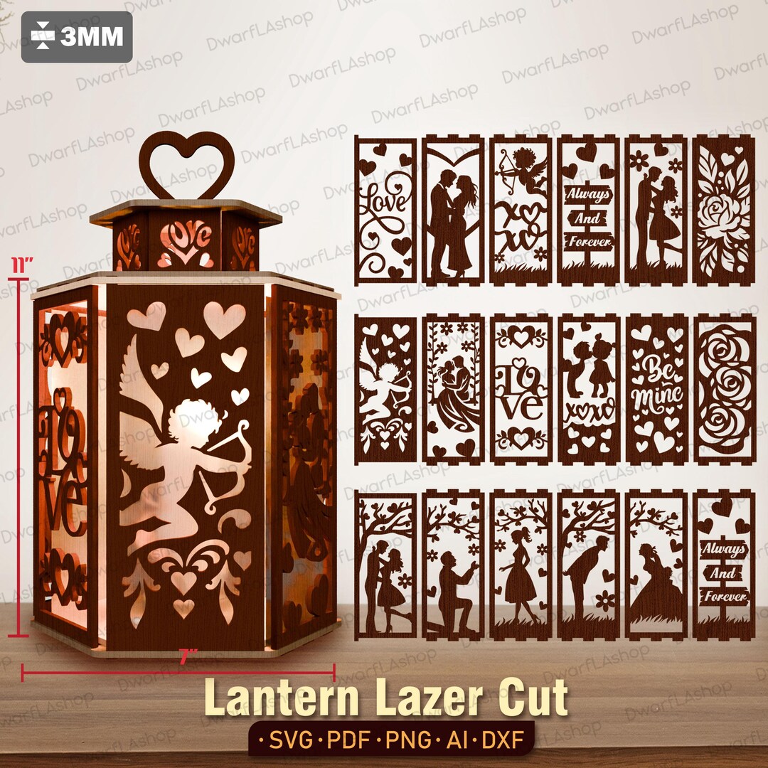 Valentine Romantic Lantern Design Set, Valentine Decor, Valentine Gift ...