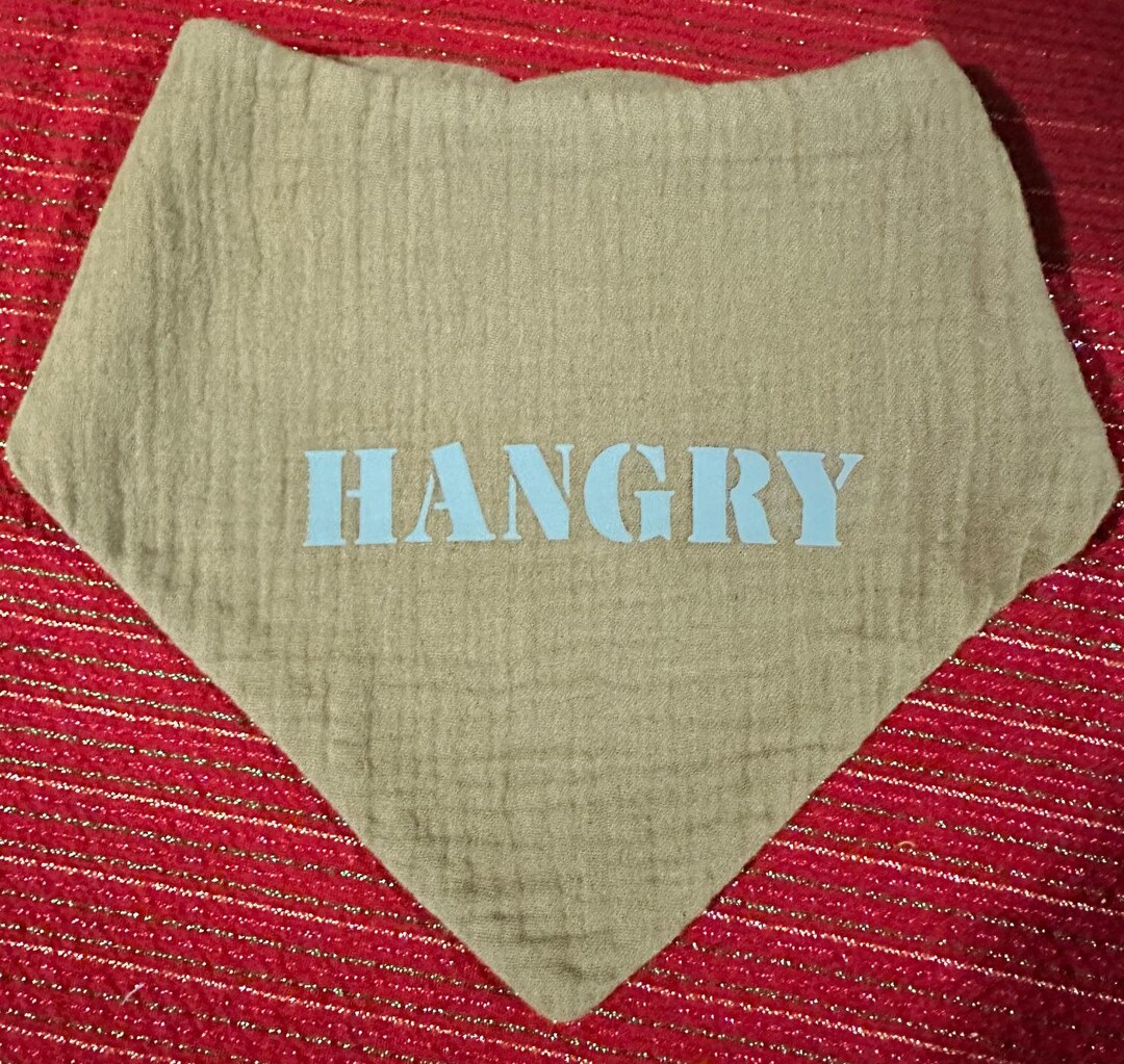 HANGRY - Soft Muslin Bandana/handkerchief Baby Bib With Funny or Cute ...