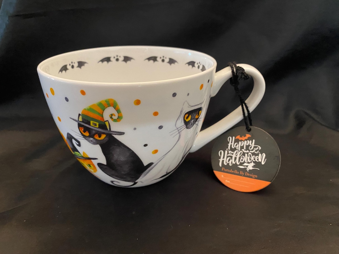 Portobello by Design Halloween Cats Large Mug NEW With Tags - Etsy