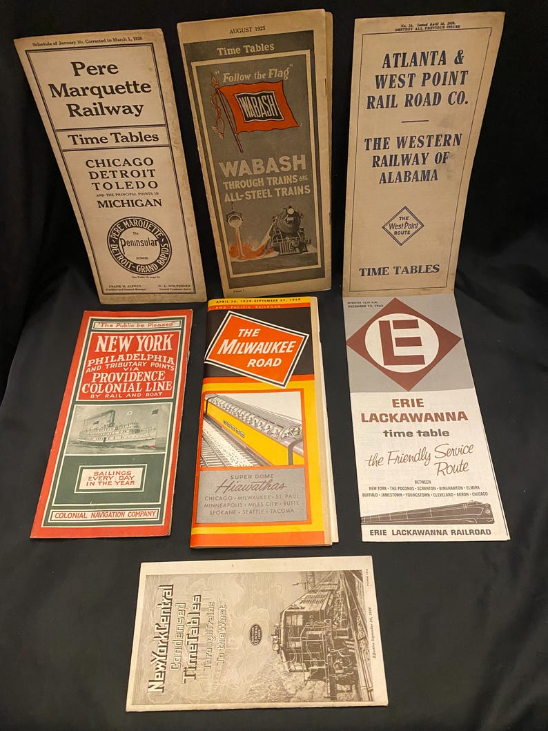 Antique Railroad / Railway Timetables - Etsy