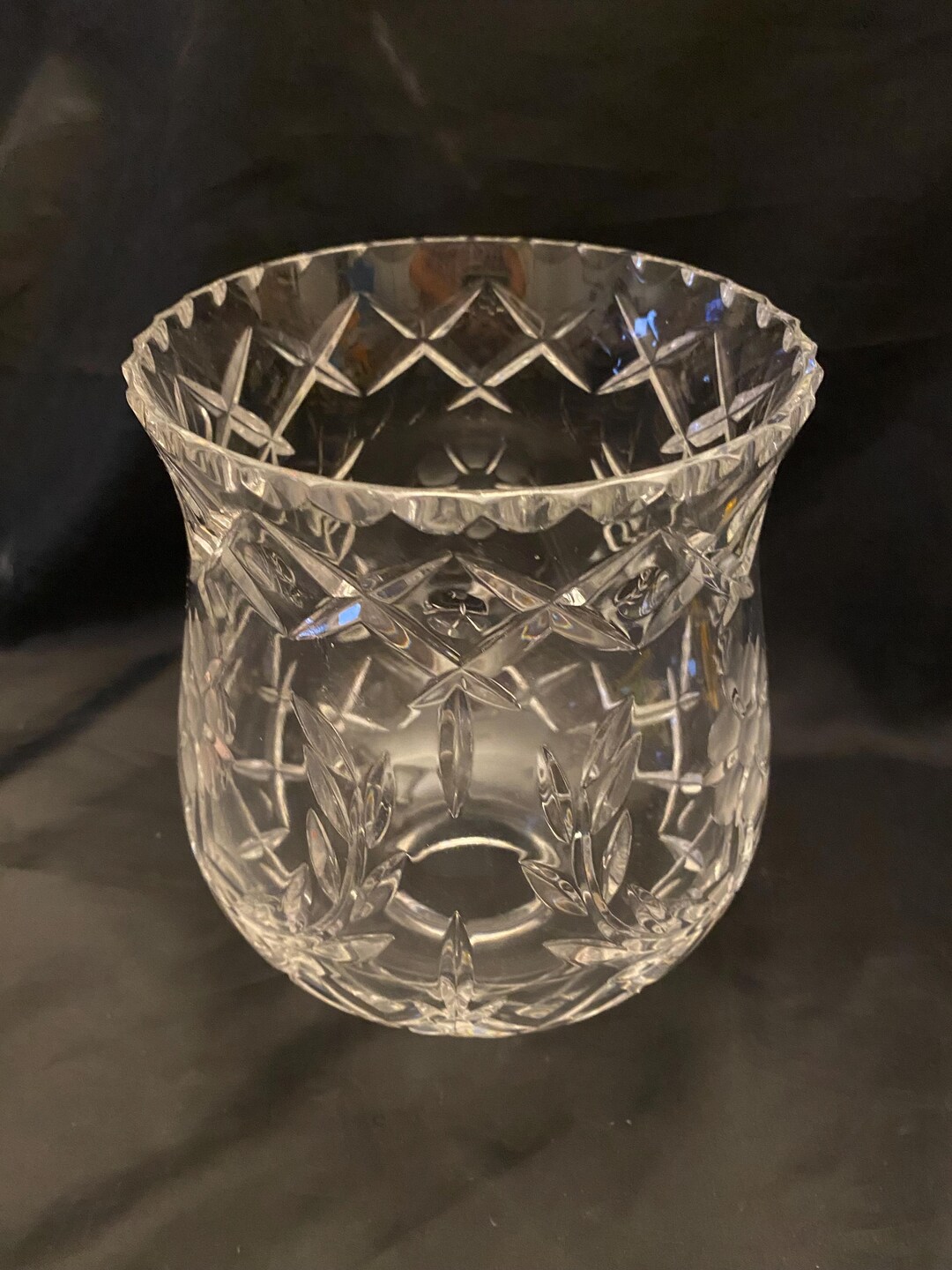 Large Lead Crystal Hurricane Lamp Shade - Cut Crystal HEAVY - Etsy
