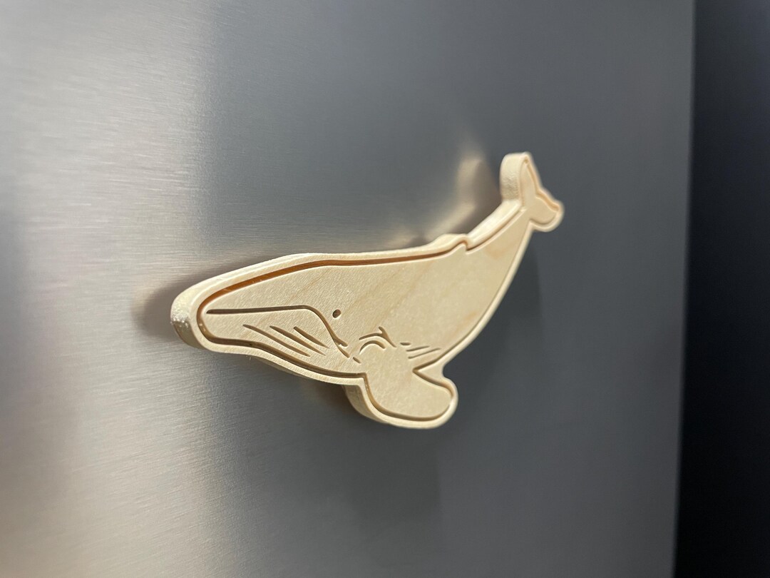 Humpback Whale Magnet | Wooden Refrigerator Magnet for Ocean Lovers ...