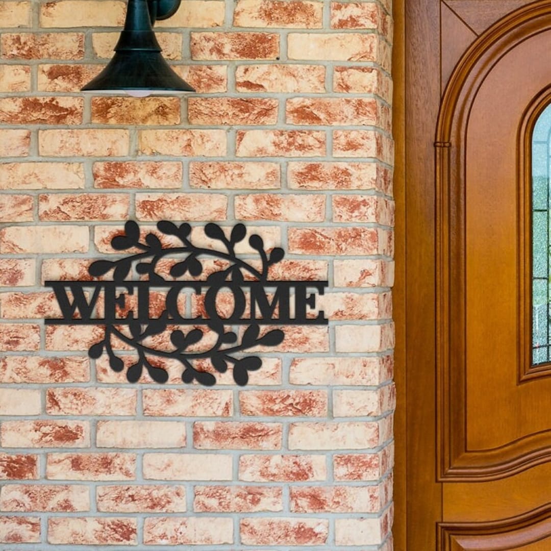 Ornate Metal Welcome Sign Laser Cut Metal Welcome Wall Art - Etsy