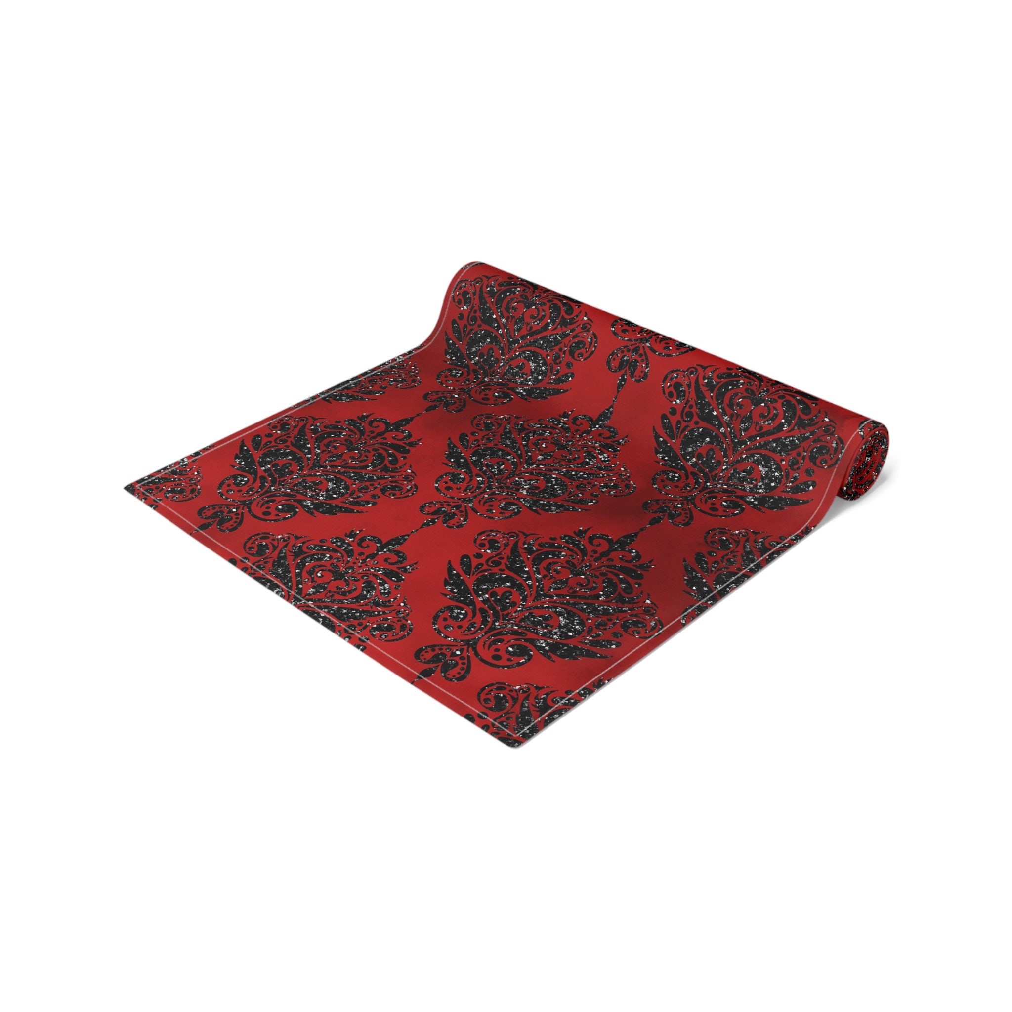Red and Black Damask Table Runner Gothic Table Decor - Etsy