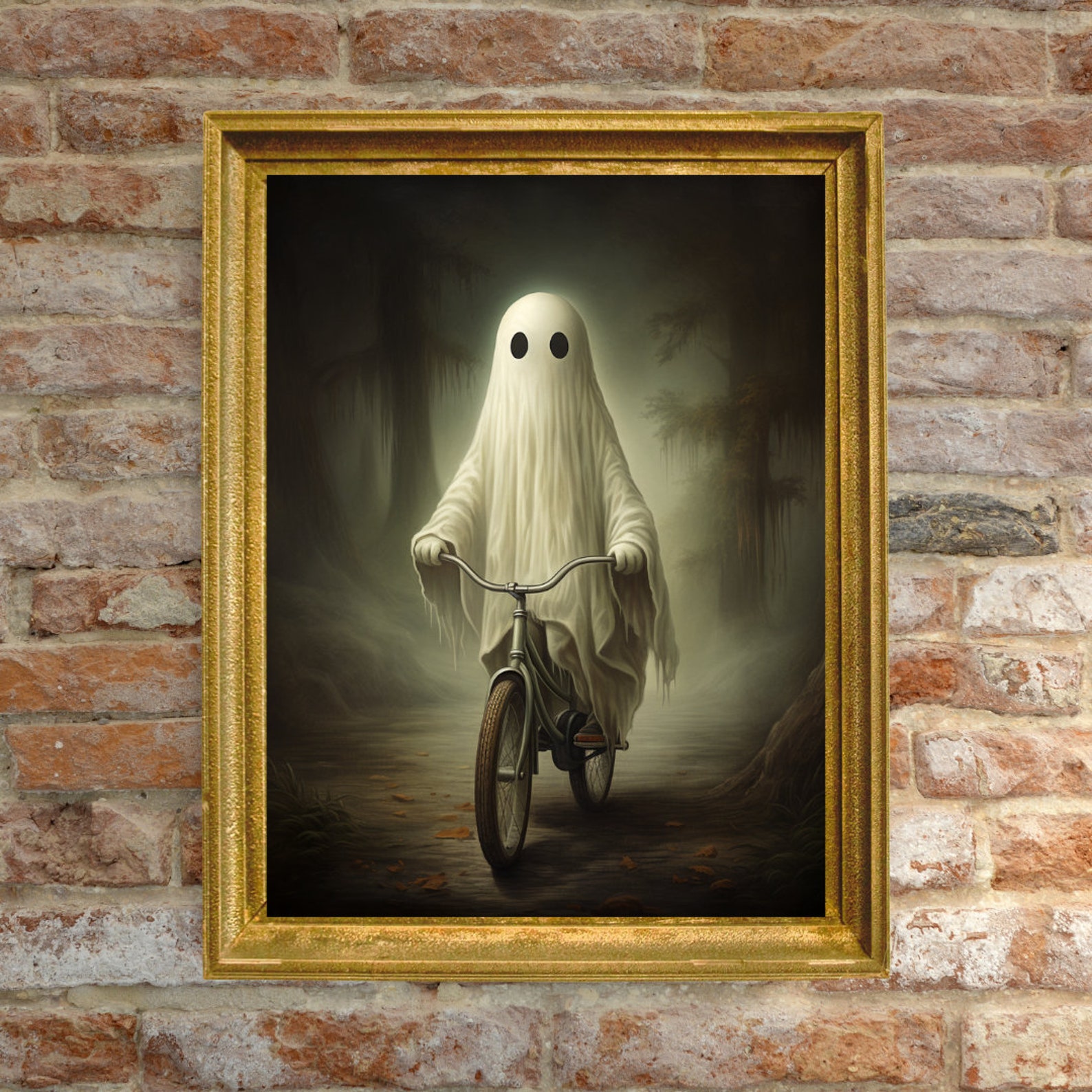 Cute Ghost on a Bike Digital Download Printable Vintage - Etsy