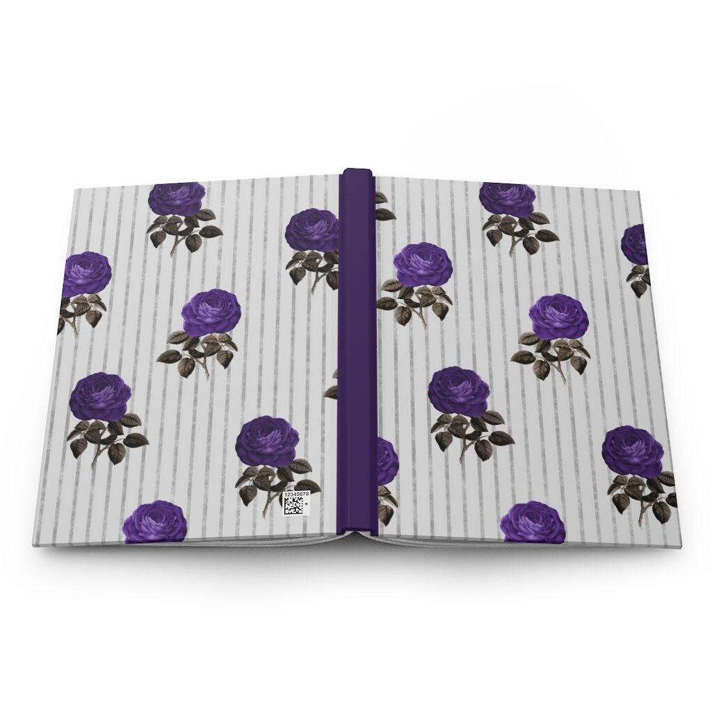 Dark Gothic Journal Purple Rose Design Great Halloween - Etsy