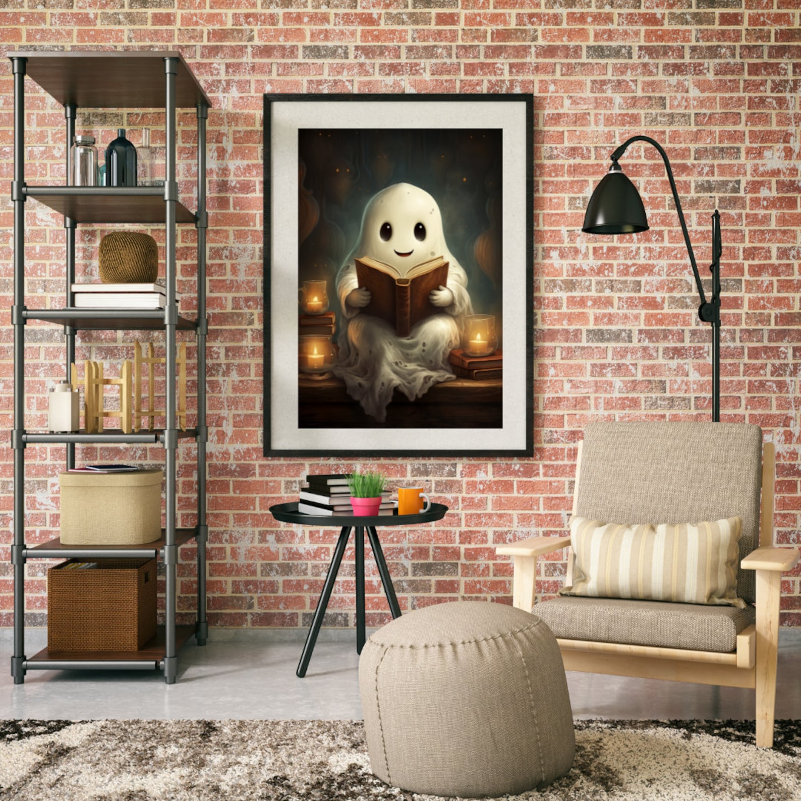 Cute Ghost Reading a Book Digital Download Printable Vintage Style ...