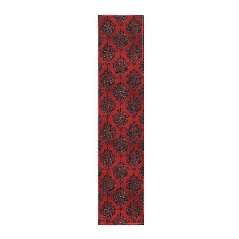 Red and Black Damask Table Runner Gothic Table Decor - Etsy