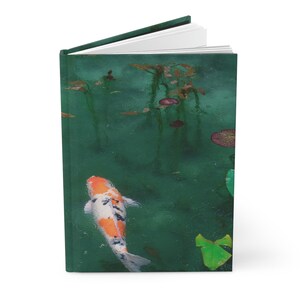 Koi Fish Journal Emerald Green Koi Pond Notebook - Etsy
