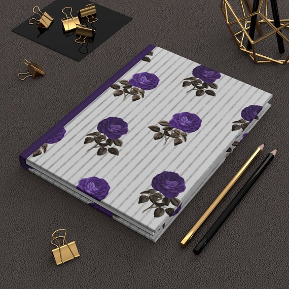 Dark Gothic Journal Purple Rose Design Great Halloween - Etsy