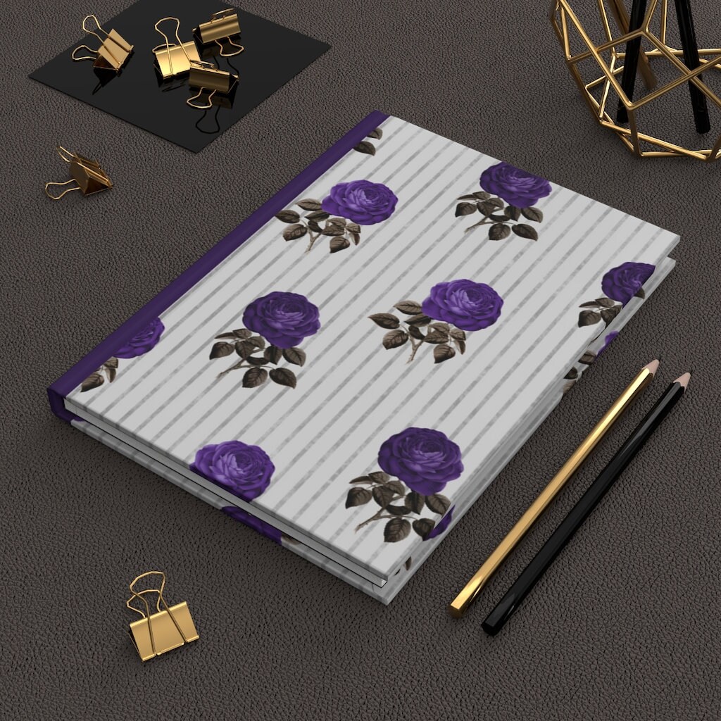 Dark Gothic Journal Purple Rose Design Great Halloween - Etsy