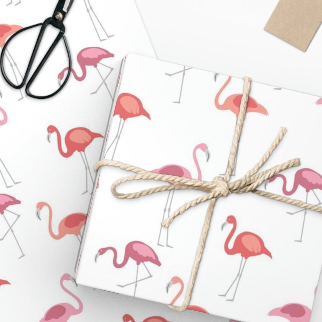 Cute Pink Flamingo Design Paper Tropical Flamingos Gift Wrap Everyday ...