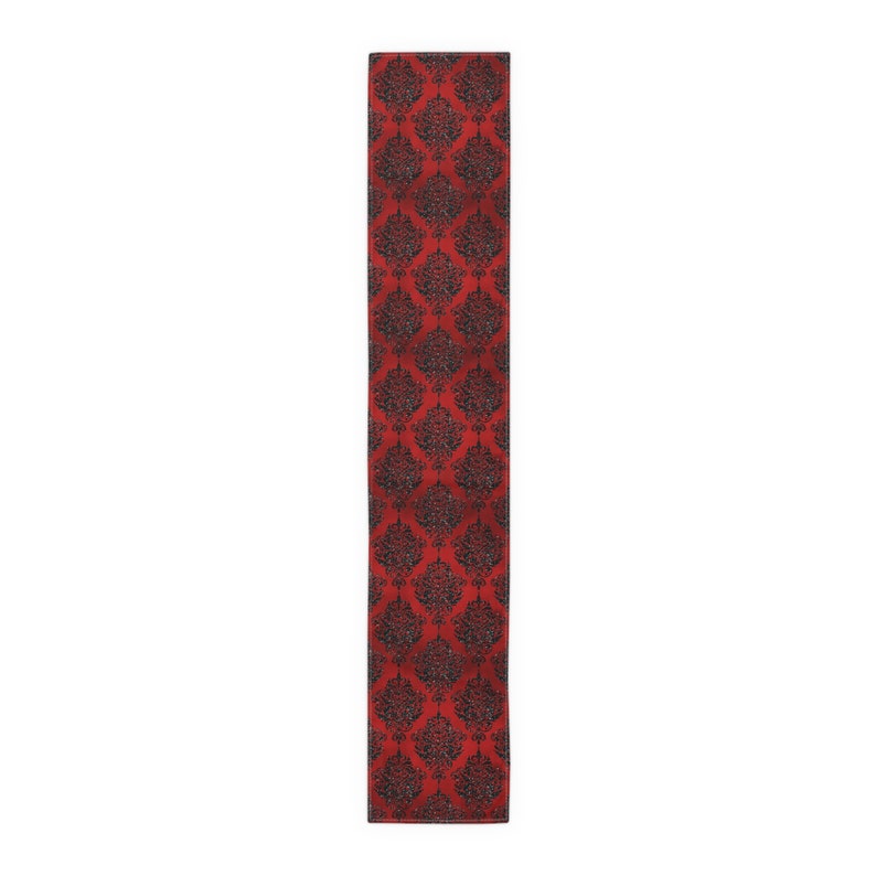 Red and Black Damask Table Runner Gothic Table Decor - Etsy