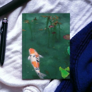 Koi Fish Journal Emerald Green Koi Pond Notebook - Etsy