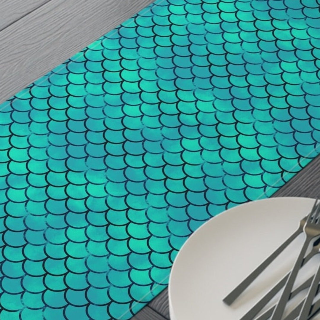 Mermaid Table Runner Beach Style Mermaid Tail Table Decor - Etsy