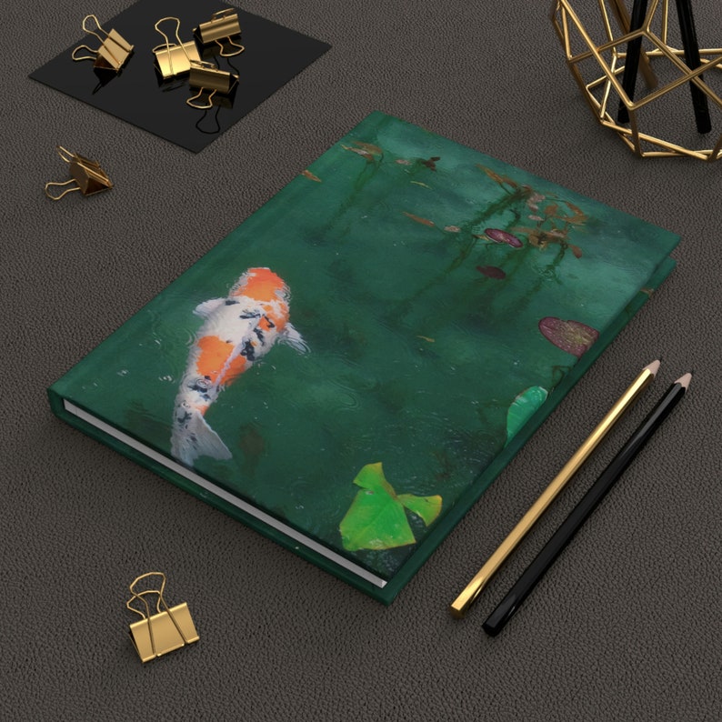 Koi Fish Journal Emerald Green Koi Pond Notebook - Etsy