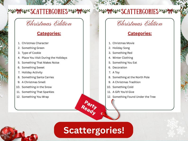 Christmas Party Game Bundle Printable 4 Holiday Games Bingo Family ...