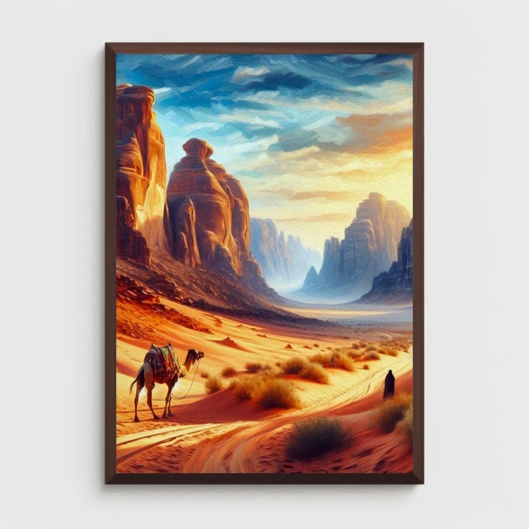 Printable Wadi Rum Jordan Art, Nature Photography Oil Painting, Digital ...