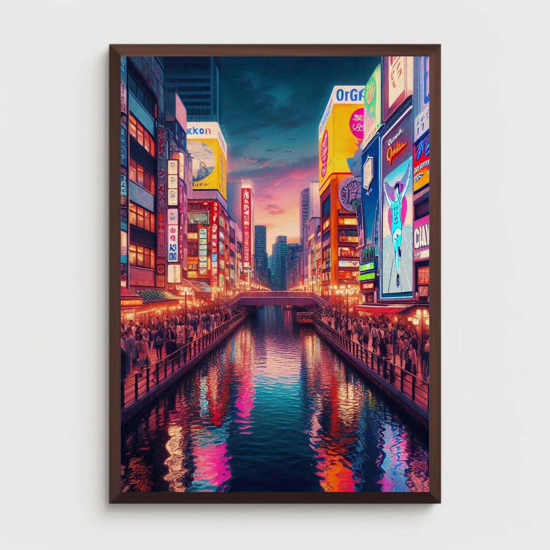 Printable Osaka Street Art, Japan Urban Photography Watercolor Painting ...