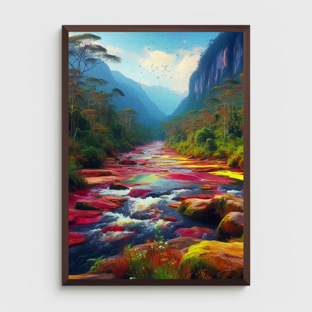 Printable Cano Cristales Colombia Art, Nature Photography Oil Painting ...