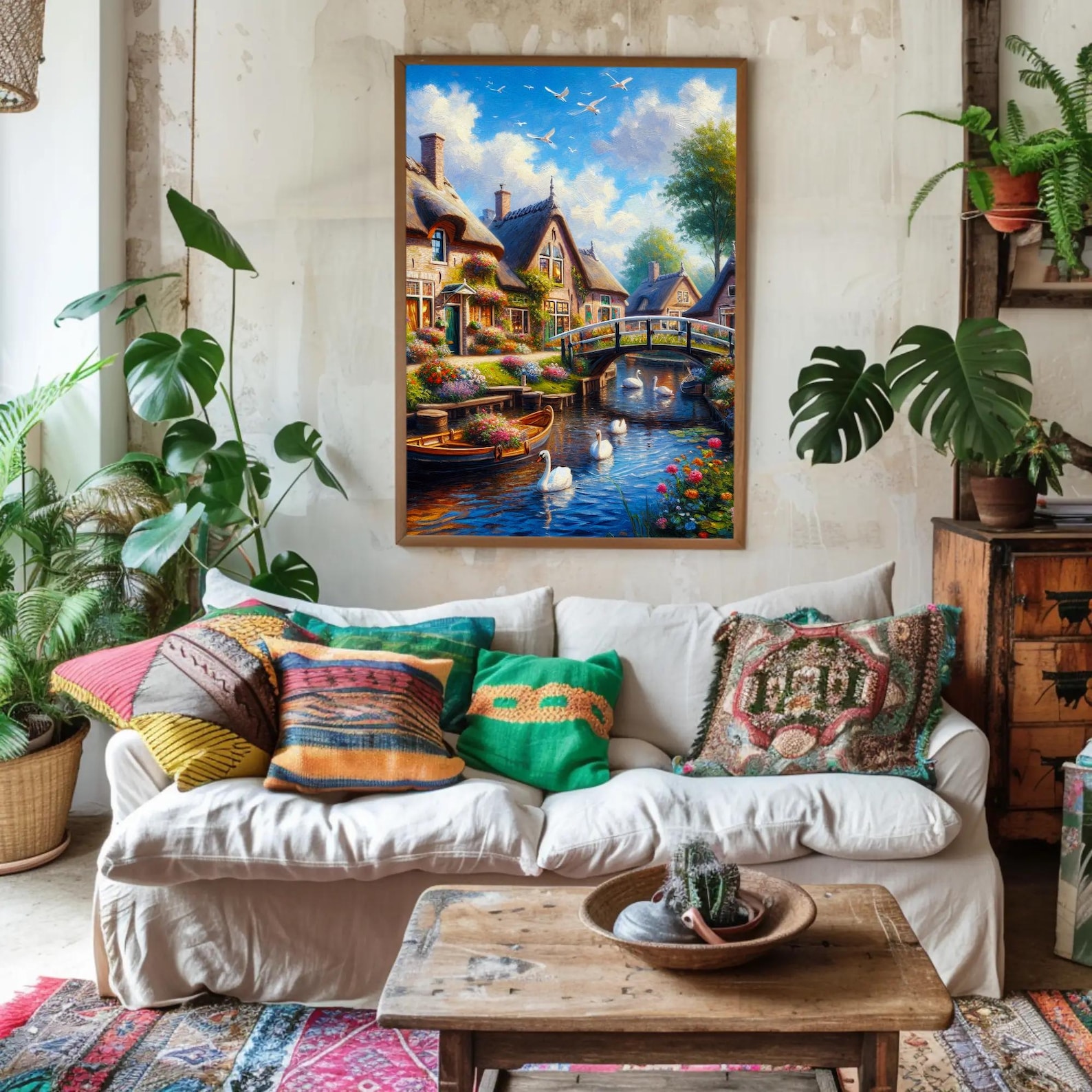Giethoorn Netherlands Art Print: Dutch Canal Cottagecore Decor (digital ...