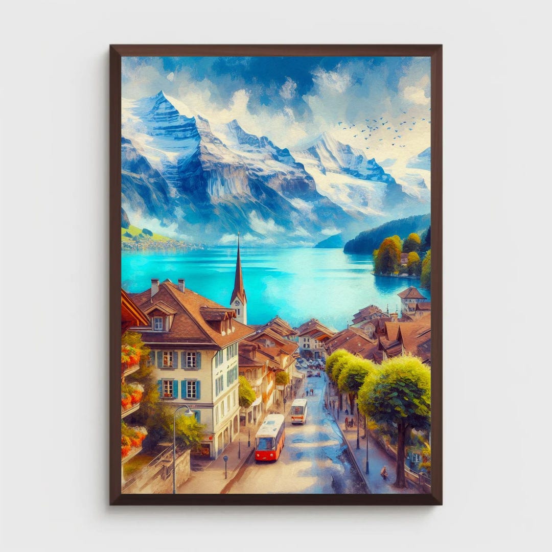 Printable Interlaken Street Art, Switzerland Rural Photography ...