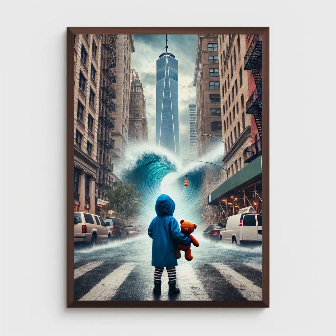 Tsunami Attack Apocalypse Art, Decorative Items for Living Room ...