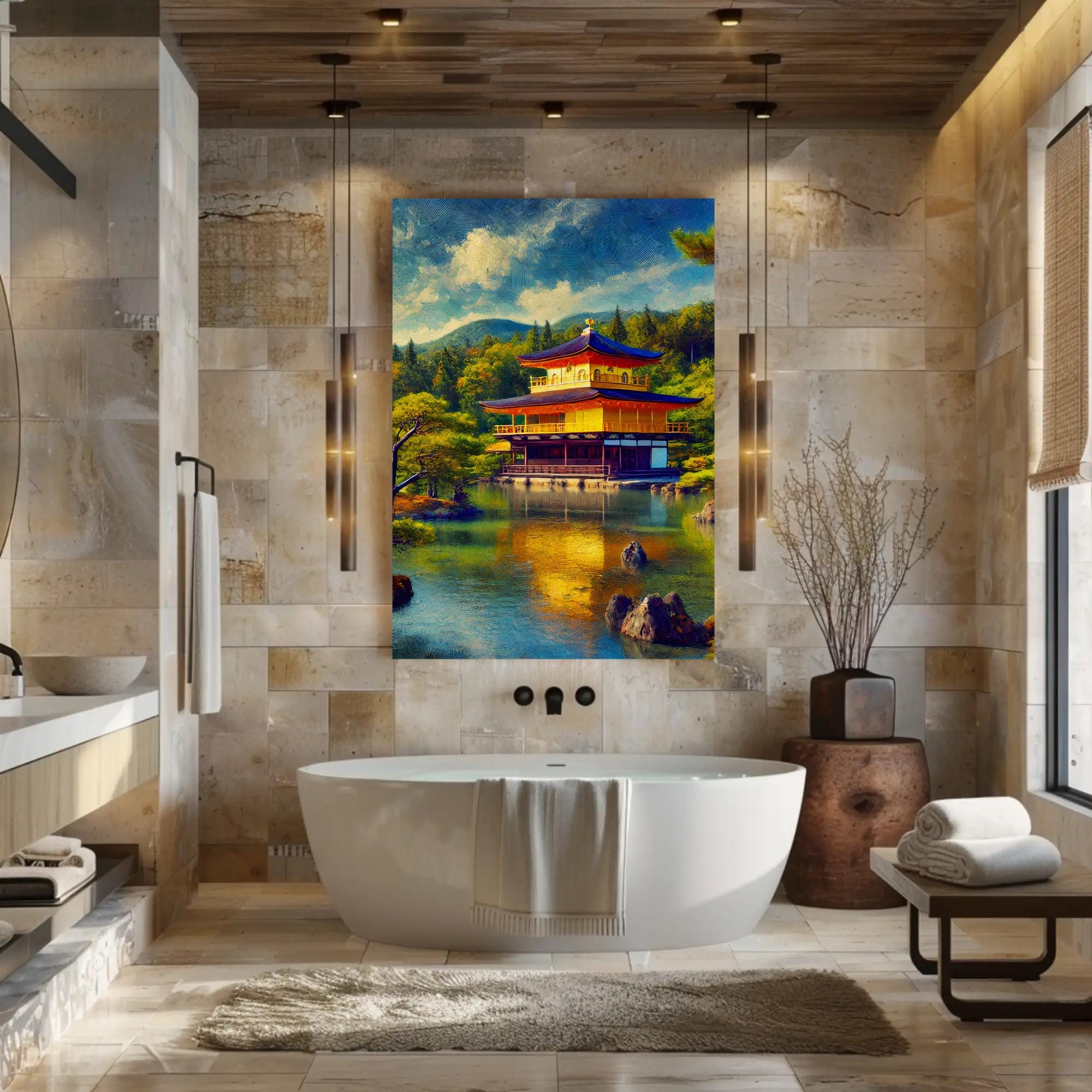 Kinkakuji Temple Oil Painting: Japan Landmark Art (digital Download) - Etsy