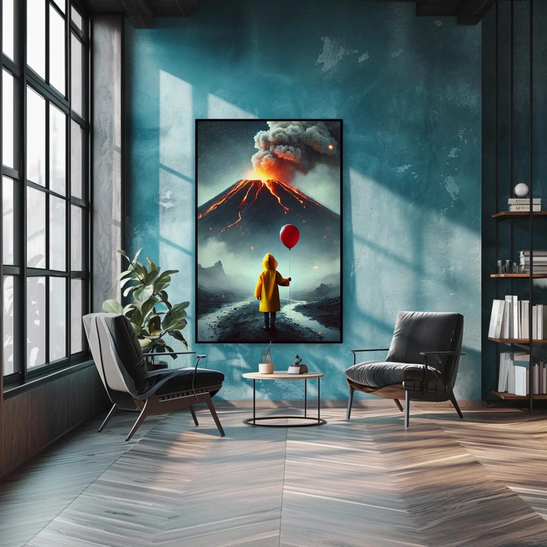 Volcano Eruption Printable Art, Modern Home Design, New House Gift ...
