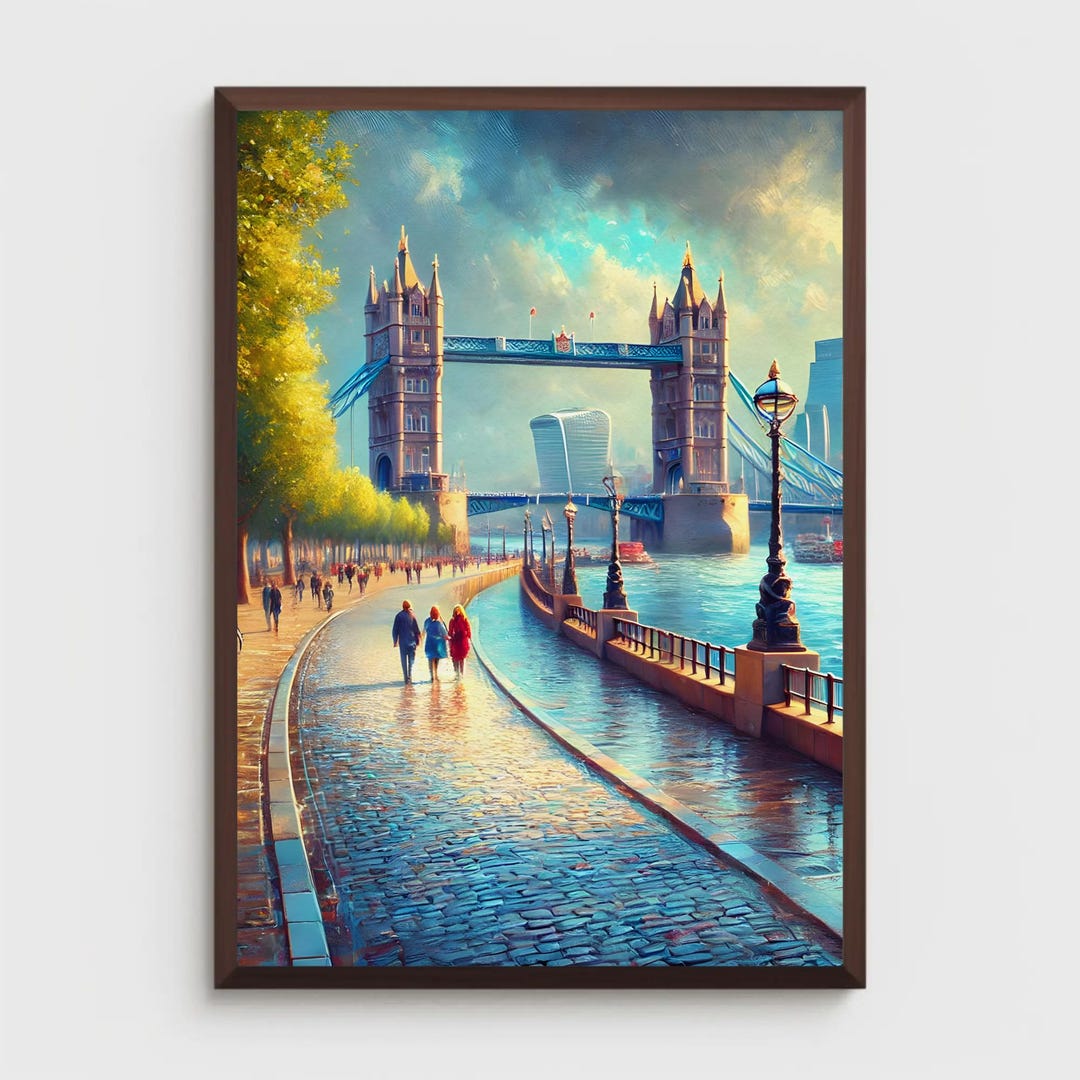 Printable Tower Bridge Oil Painting | British London Wall Art ...