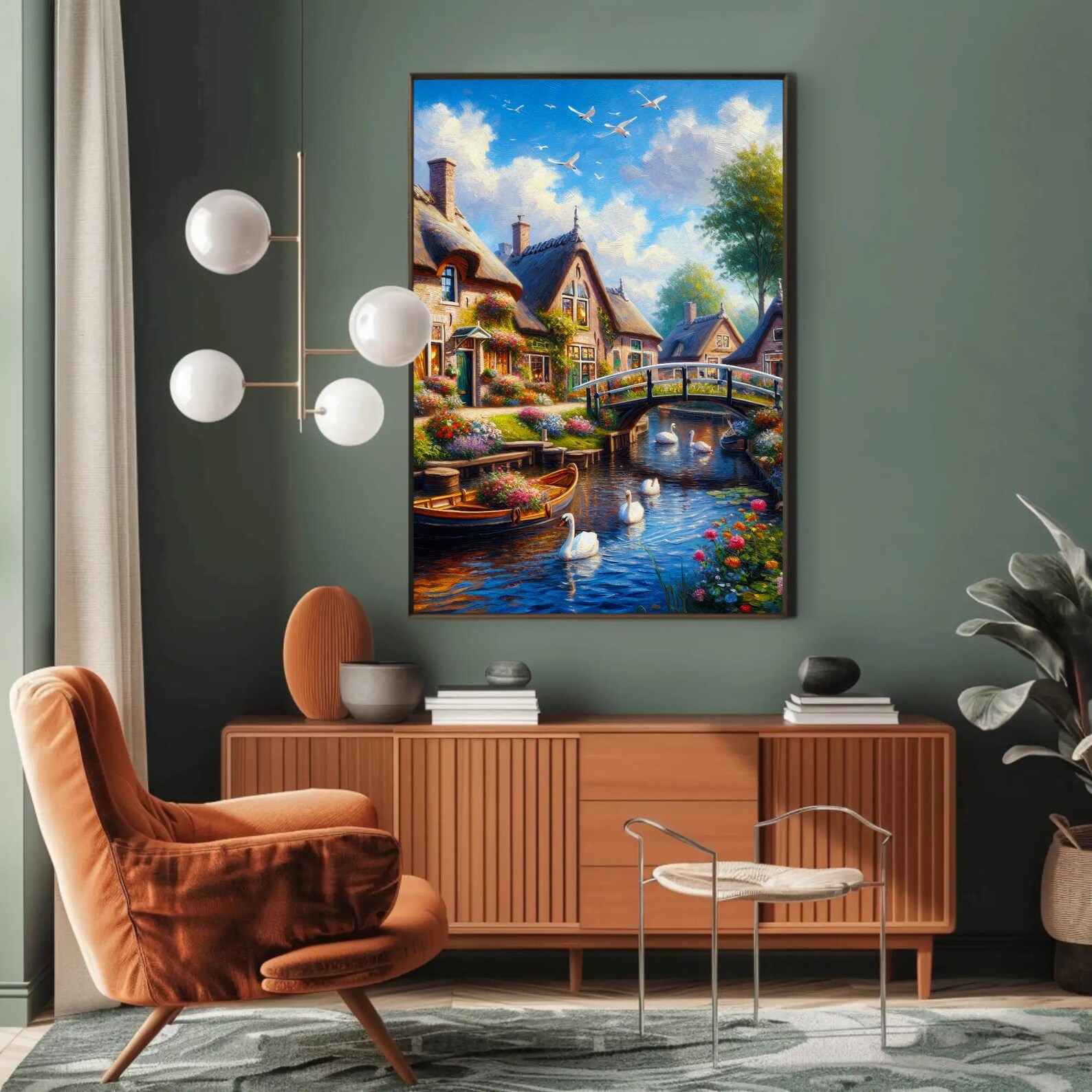 Giethoorn Netherlands Art Print: Dutch Canal Cottagecore Decor (digital ...