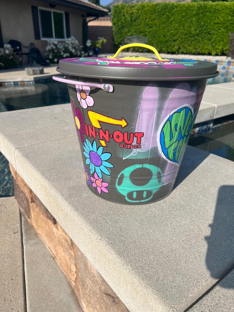 Make to Order 4 Gallon Trash Can Custom Hand Painted - Etsy