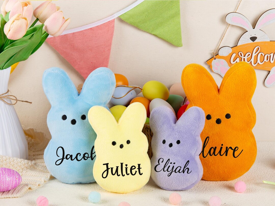 Mini Marshmallow Bunny Plush Toy, Easter Gift With Customizable Name ...