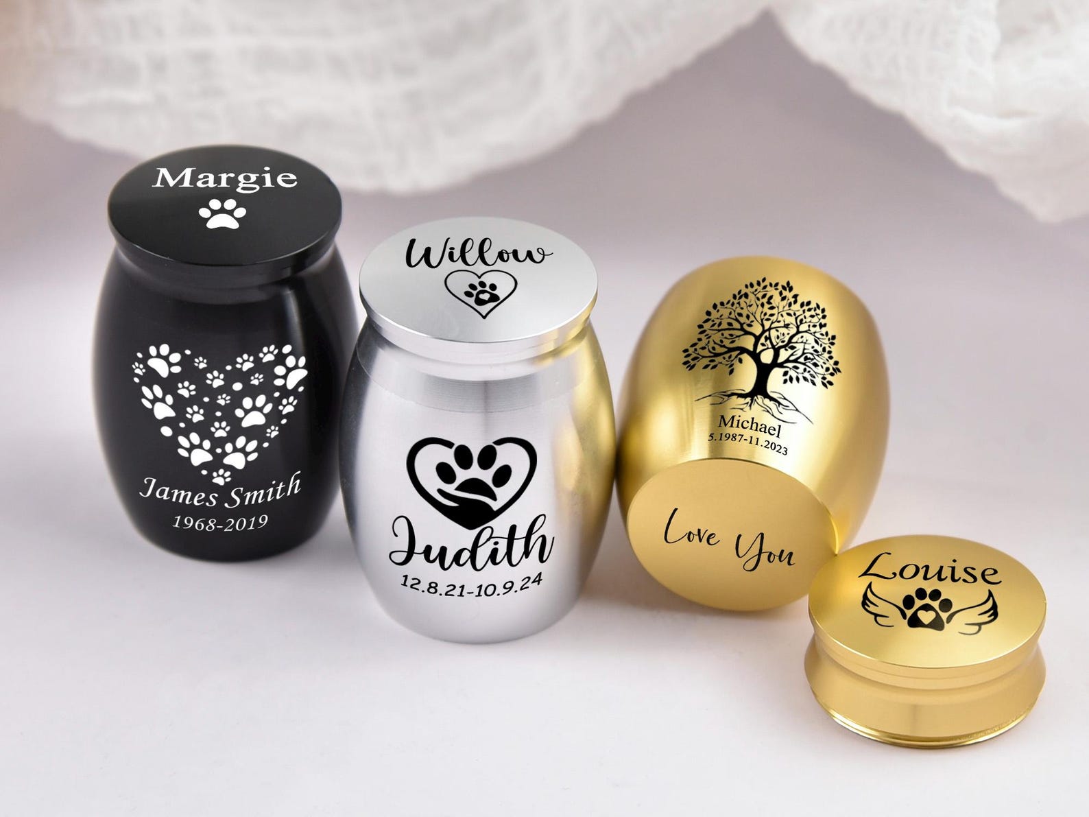 Personalized Mini Urn, Dog Memorial Urn, Custom Ash Keeper, Cremation ...