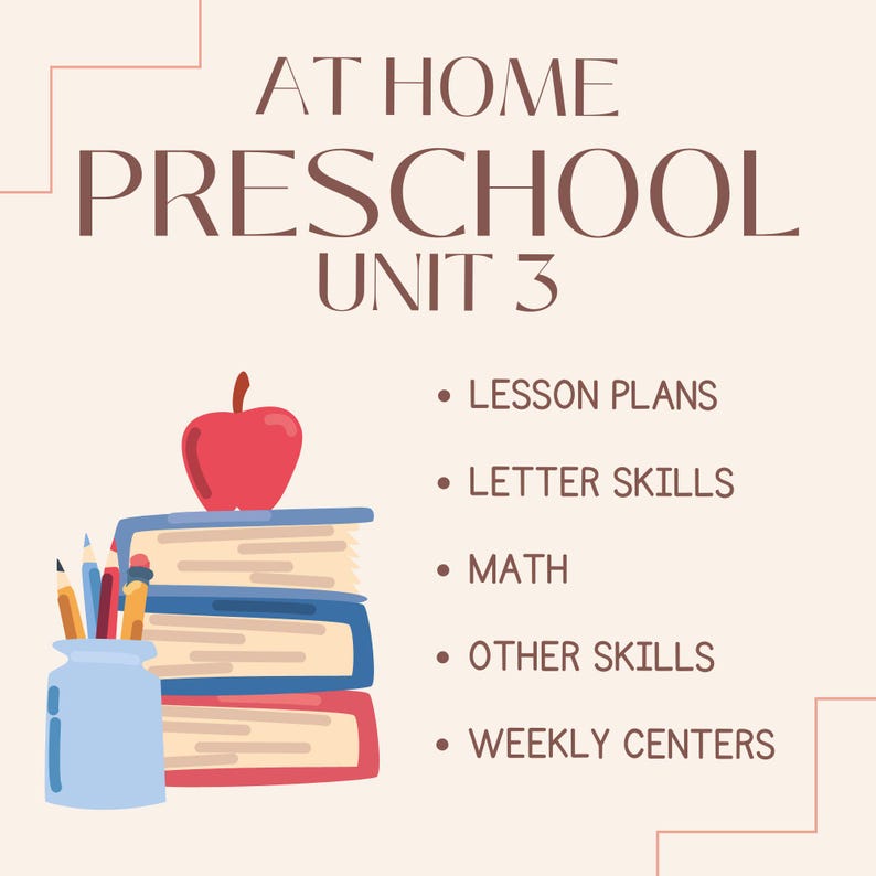At Home Preschool Unit 3 - Etsy