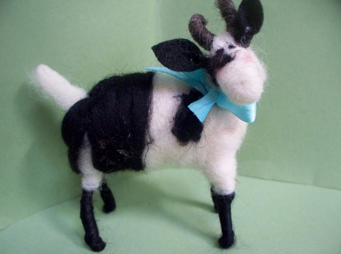 Alpine Felted Wool Goat Ornament/figurine | Etsy