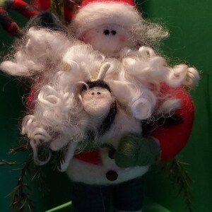 Santa Got My Goat 7" Wool Felted Figurine/ornament - Etsy