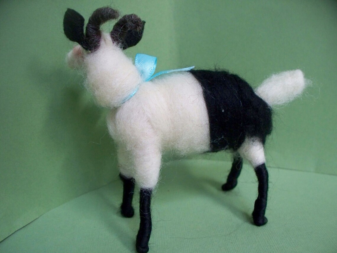 Alpine Felted Wool Goat Ornament/figurine | Etsy