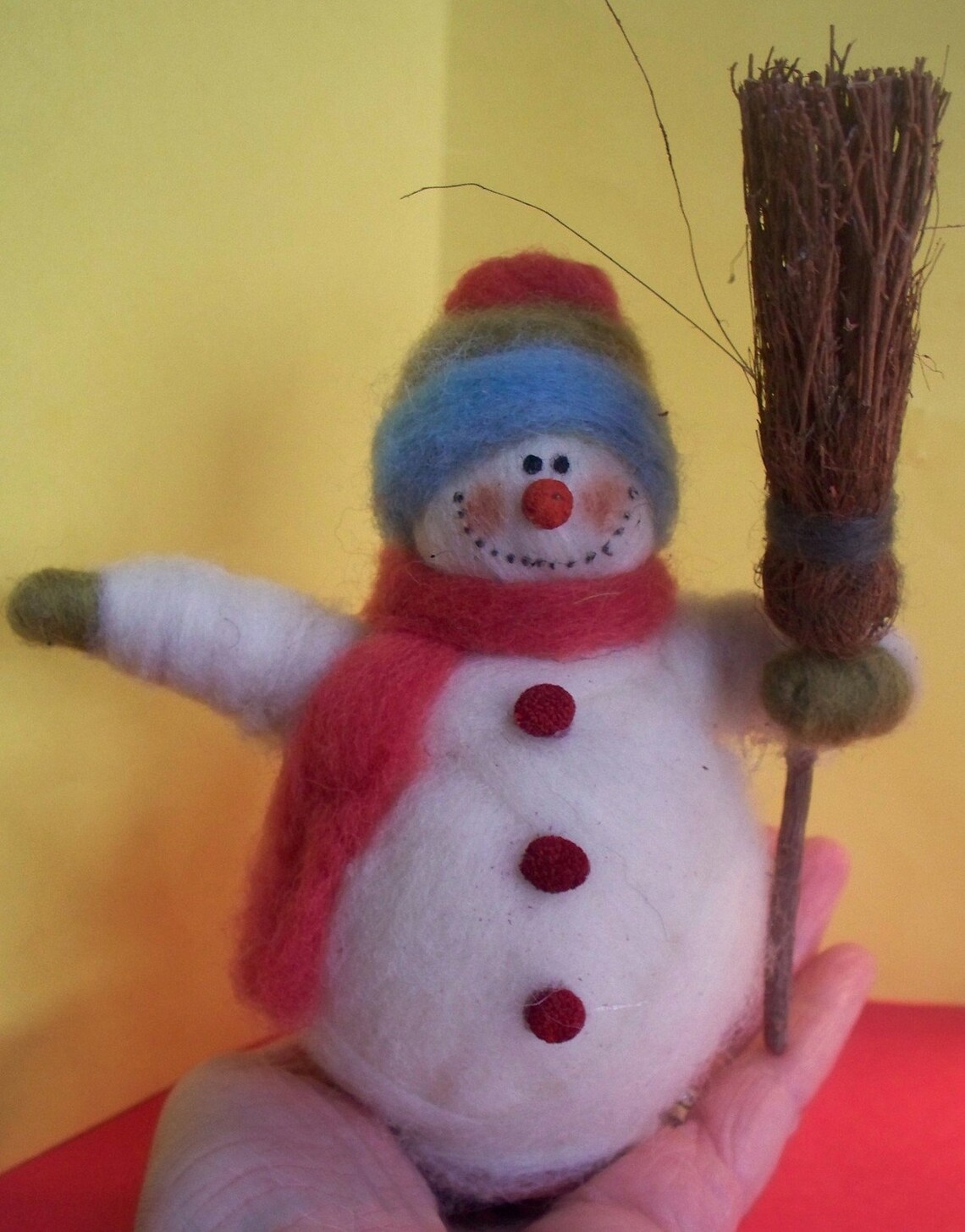 Roly Poly Wool Snowman Ornament or Figurine - Etsy