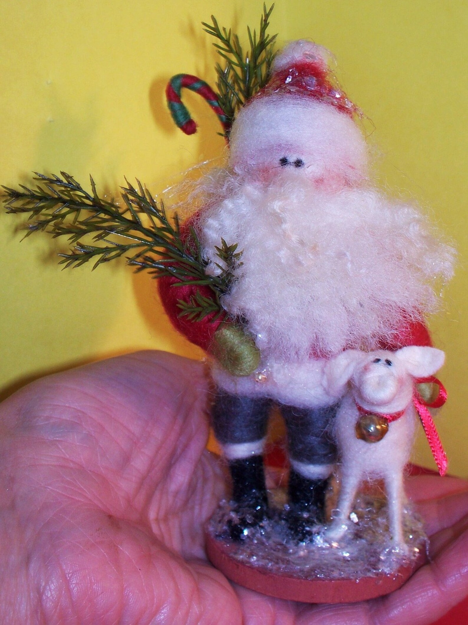 Mini Country Santa 4 Felted Wool Ornament - Etsy