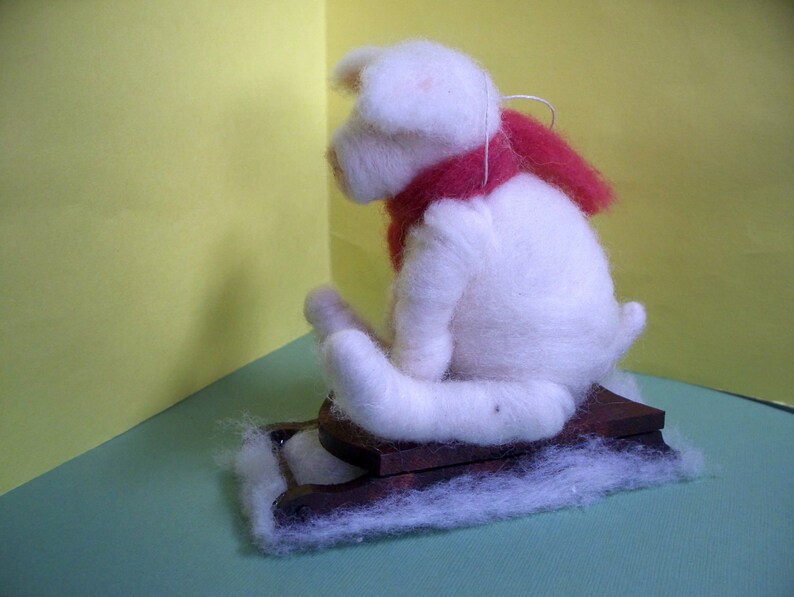 Pig on Sled Felted Ornament - Etsy