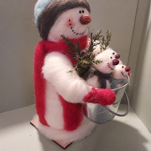 So Many Snowmen 11" Felted Wool Figurine .made to Order...please Check ...