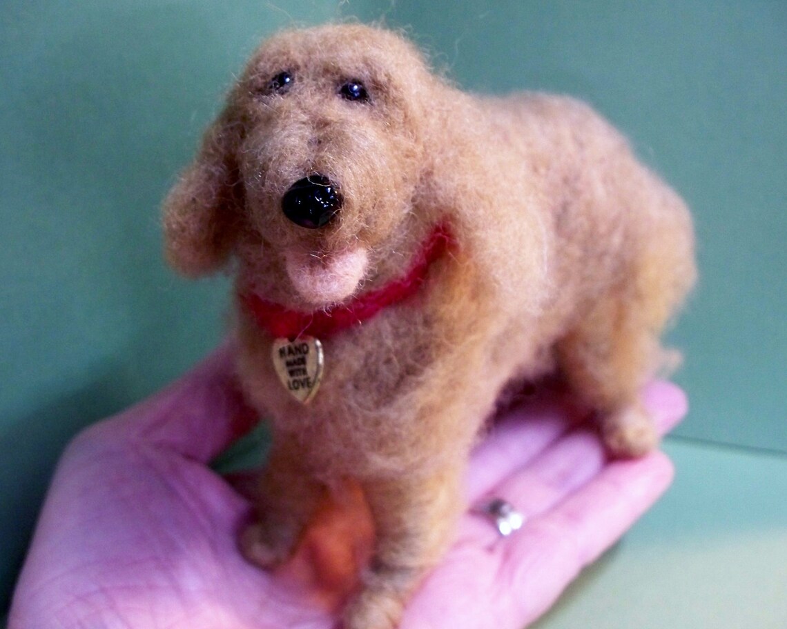 Golden Retriever Felted Wool Dog Sculpture/ornament | Etsy