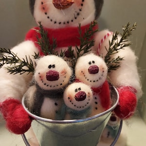 So Many Snowmen 11" Felted Wool Figurine .made to Order...please Check ...