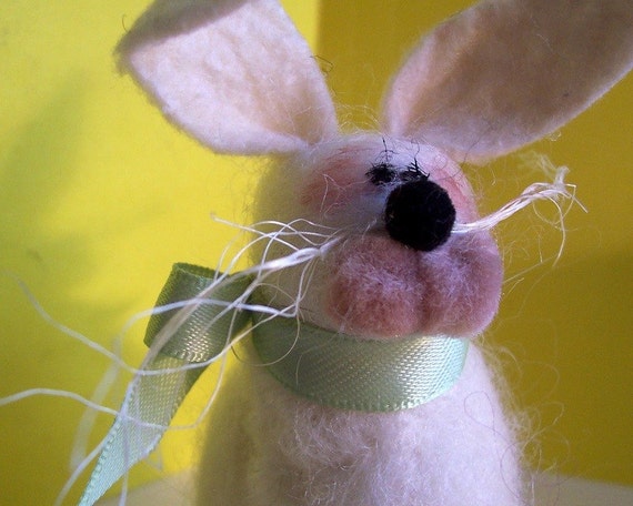 Bunny Felted Wool Spring Bunny - Etsy