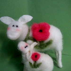 Bloomin Ewe and Lamb (1 Set) Felted Wool Sheep - Etsy