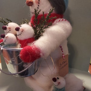 So Many Snowmen 11" Felted Wool Figurine .made to Order...please Check ...