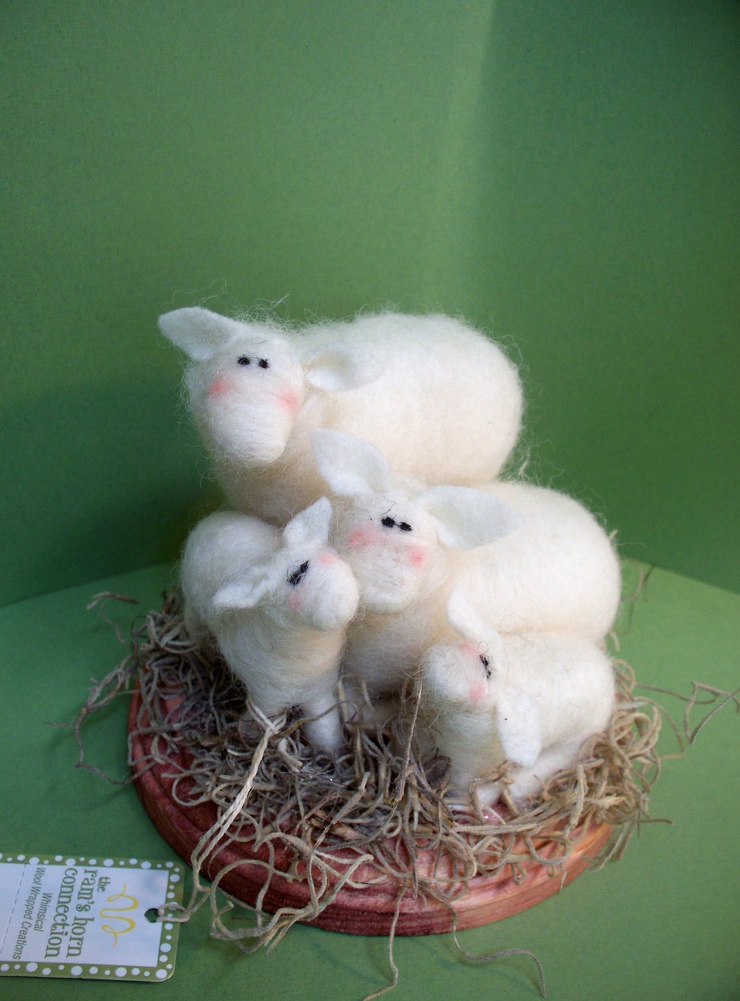 Sheep Family Felted Wool Figurine - Etsy