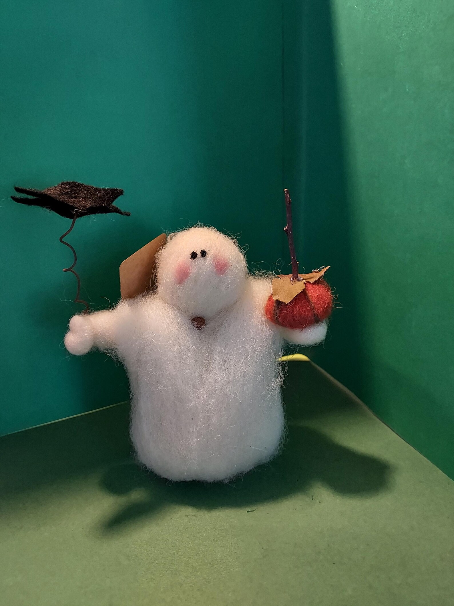 Mini Ghost Wool Wrapped and Needle Felted Decoration - Etsy